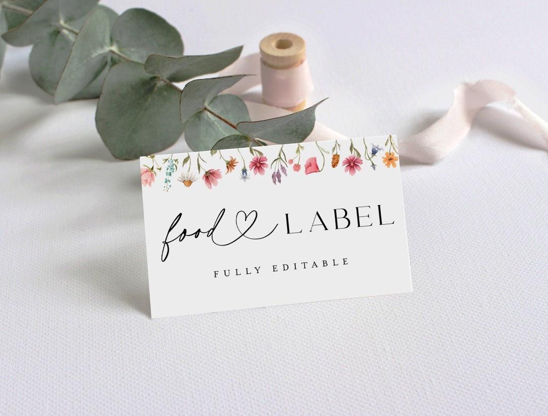 Food Label Cards for Wedding, Food Labels for Party, Food Label Card ...