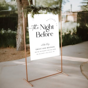 The Night Before Welcome Sign, Wedding Rehearsal Dinner Welcome Sign ...
