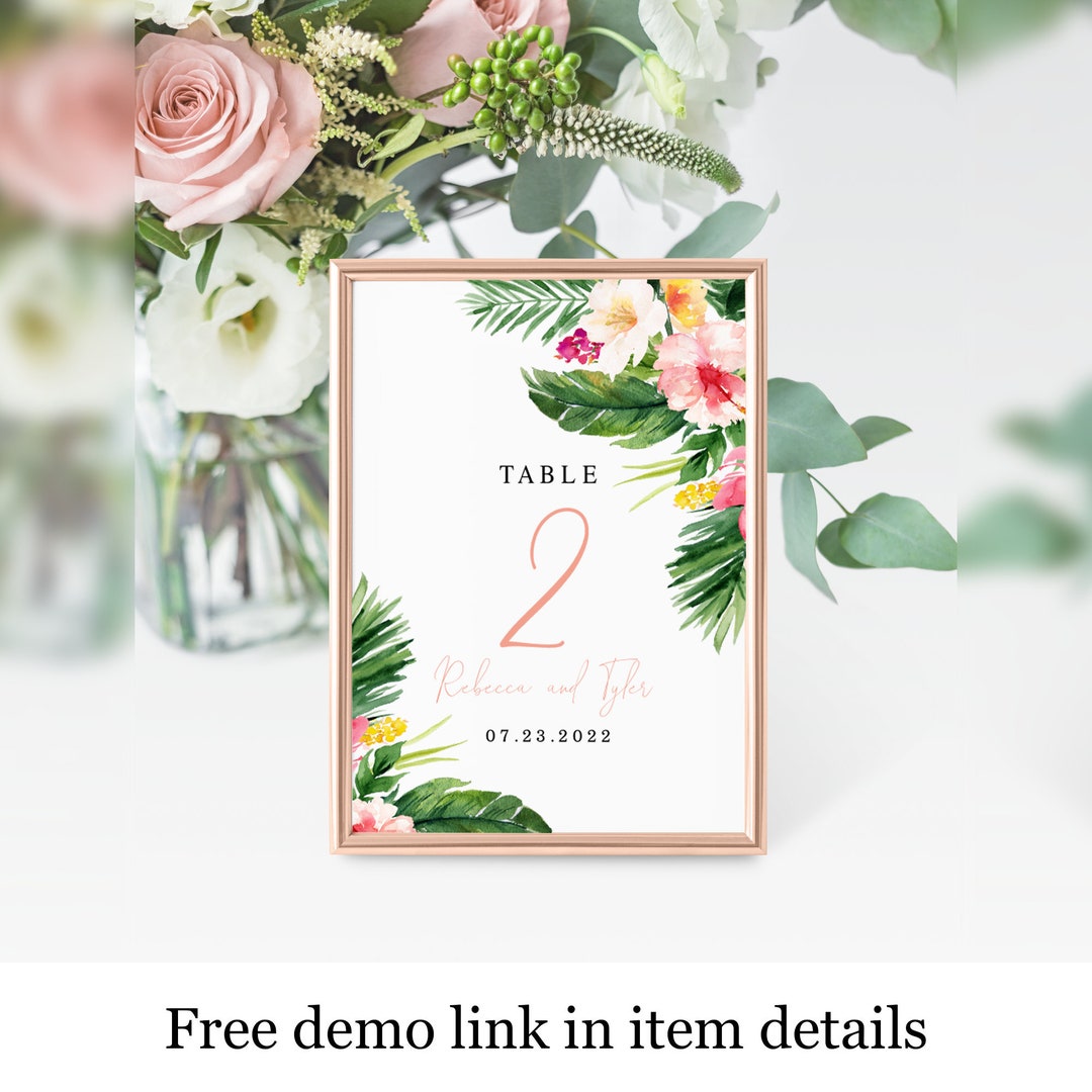 Printable Table Numbers Template, Instant Download, Templett, 100% ...