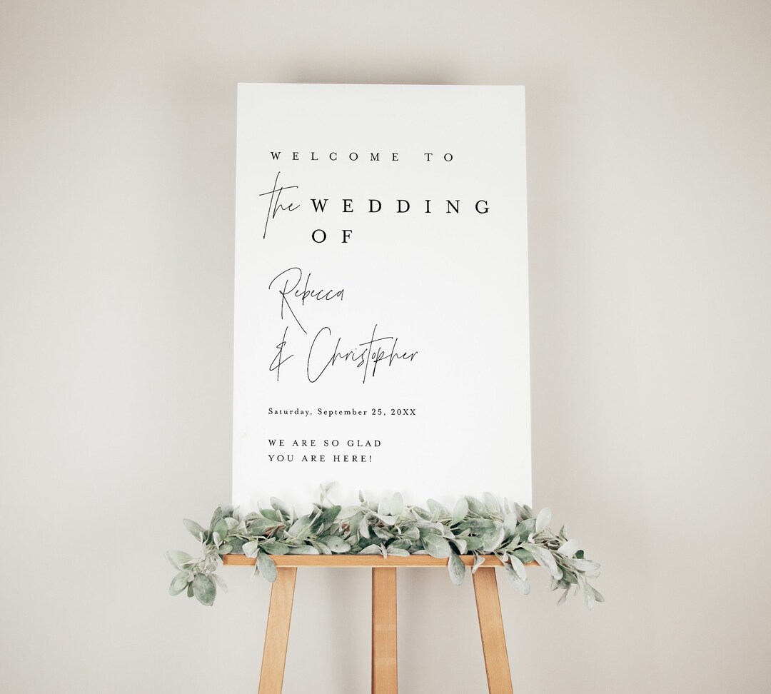 Wedding Welcome Sign Template, Printable Welcome Sign, Fully Editable ...