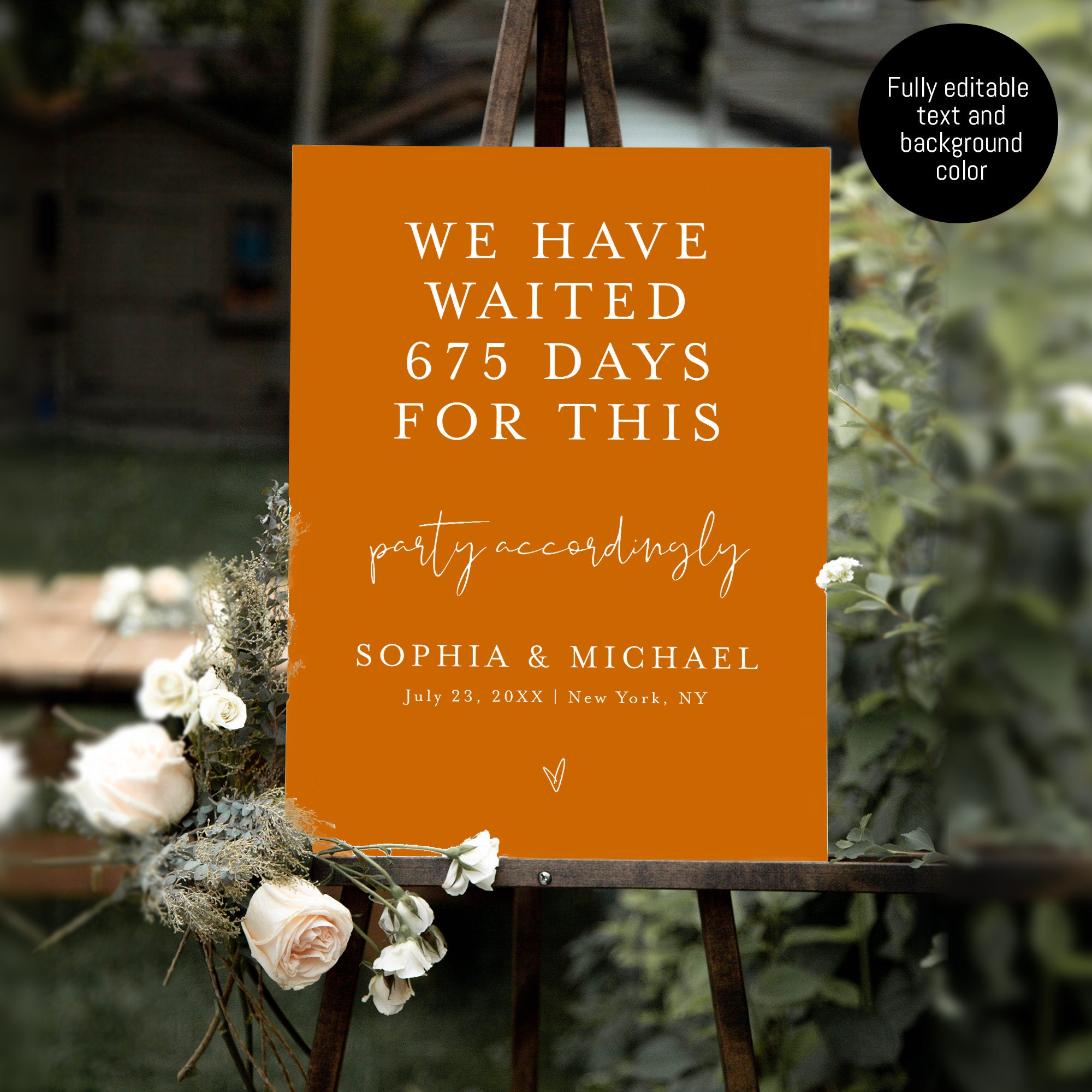 Minimalist Party Accordingly Sign, Postponed Wedding Welcome Sign, We ...