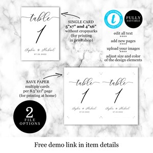 Instant Download Table Numbers Printable Fully Editable - Etsy