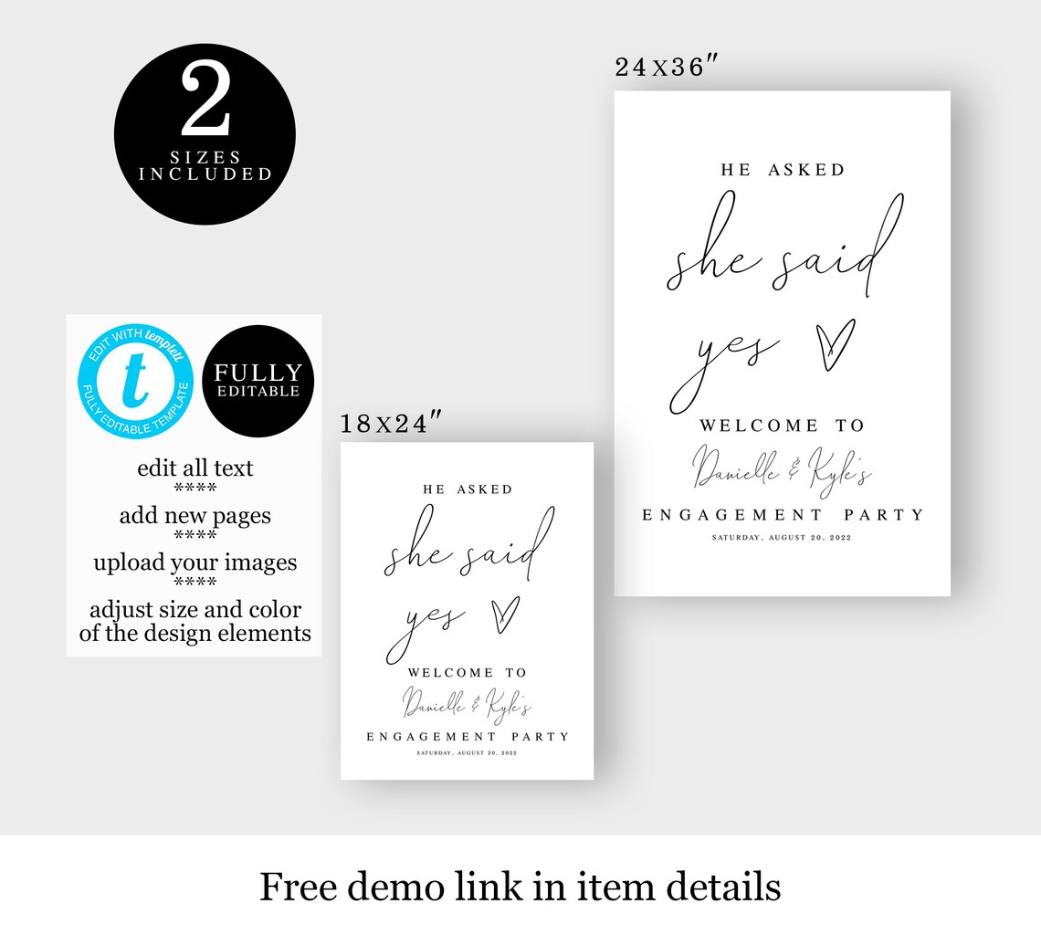 Engagement Sign Editable Template Welcome Board Printable - Etsy