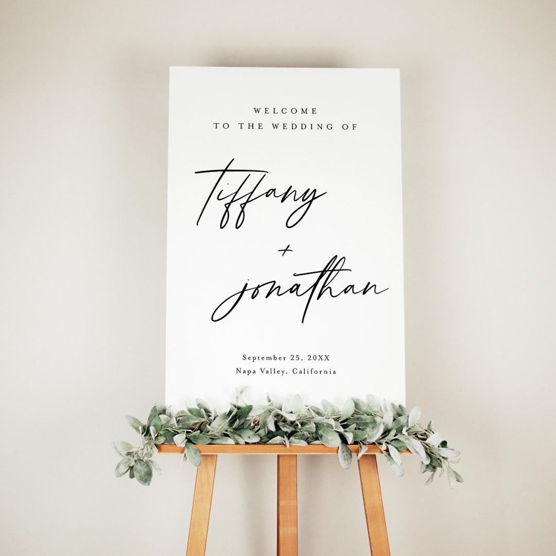 Wedding Welcome Sign Template, Classic Wedding Welcome Sign, Large ...
