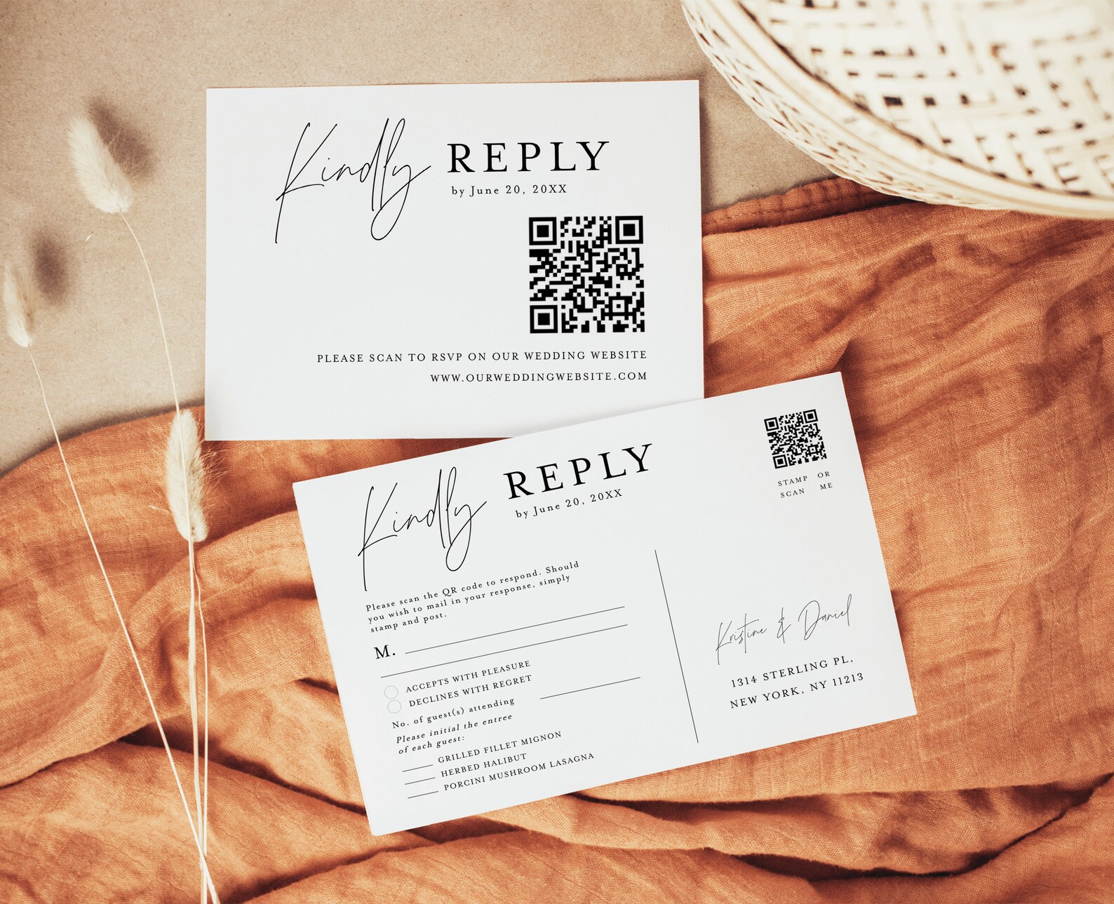 Minimalist QR Code Response Card QR Code RSVP Card Online - Etsy