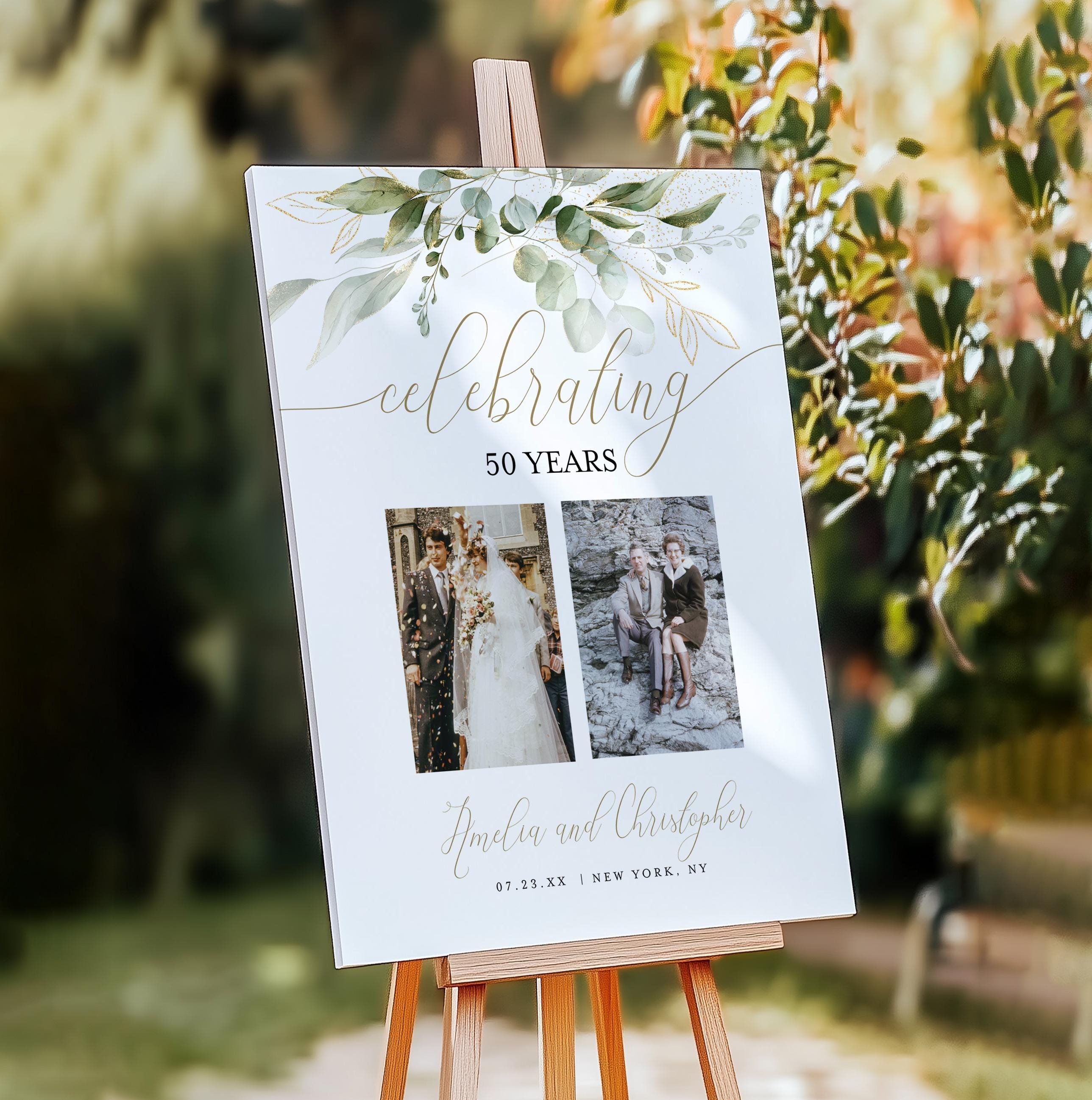 Anniversary Welcome Sign, Photo Anniversary Welcome Poster, 50th ...