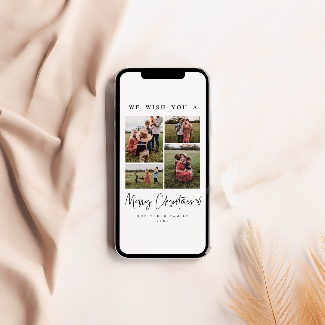 Electronic Merry Christmas Card Template, Edit With Templett, Add Your ...