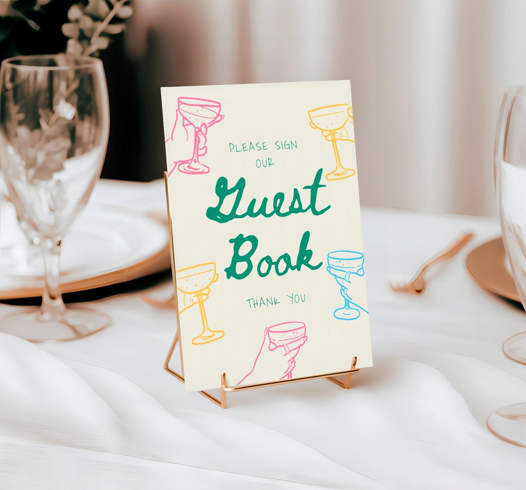 Please Sign Our Guest Book Sign Template, Editable Please Sign Our Guest Book Table Sign ...