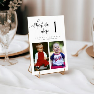 Photo Table Numbers Wedding, Minimalist Table Numbers Template, When We ...