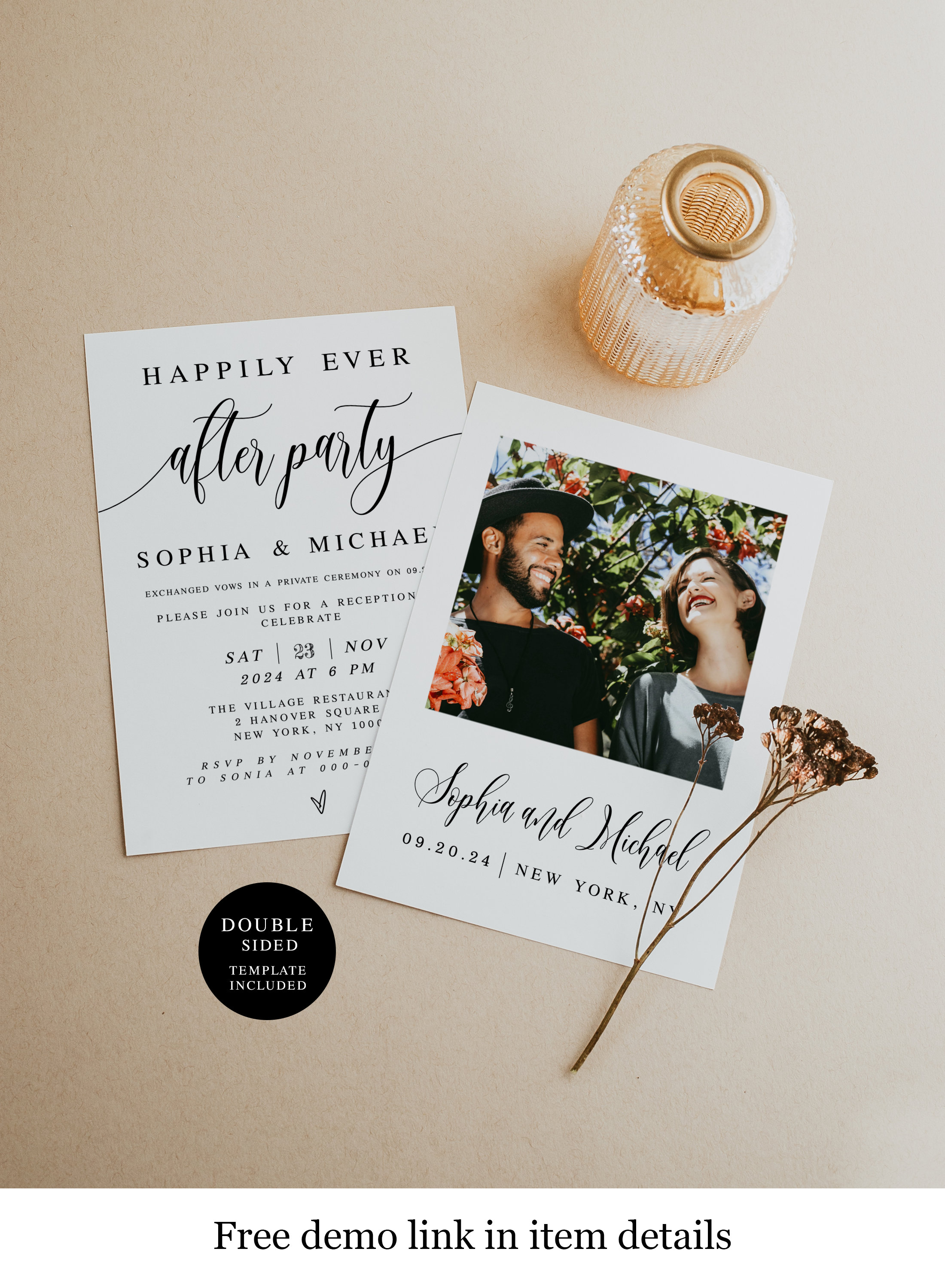 Photo Wedding Reception Party Invitation Template Happily - Etsy Australia