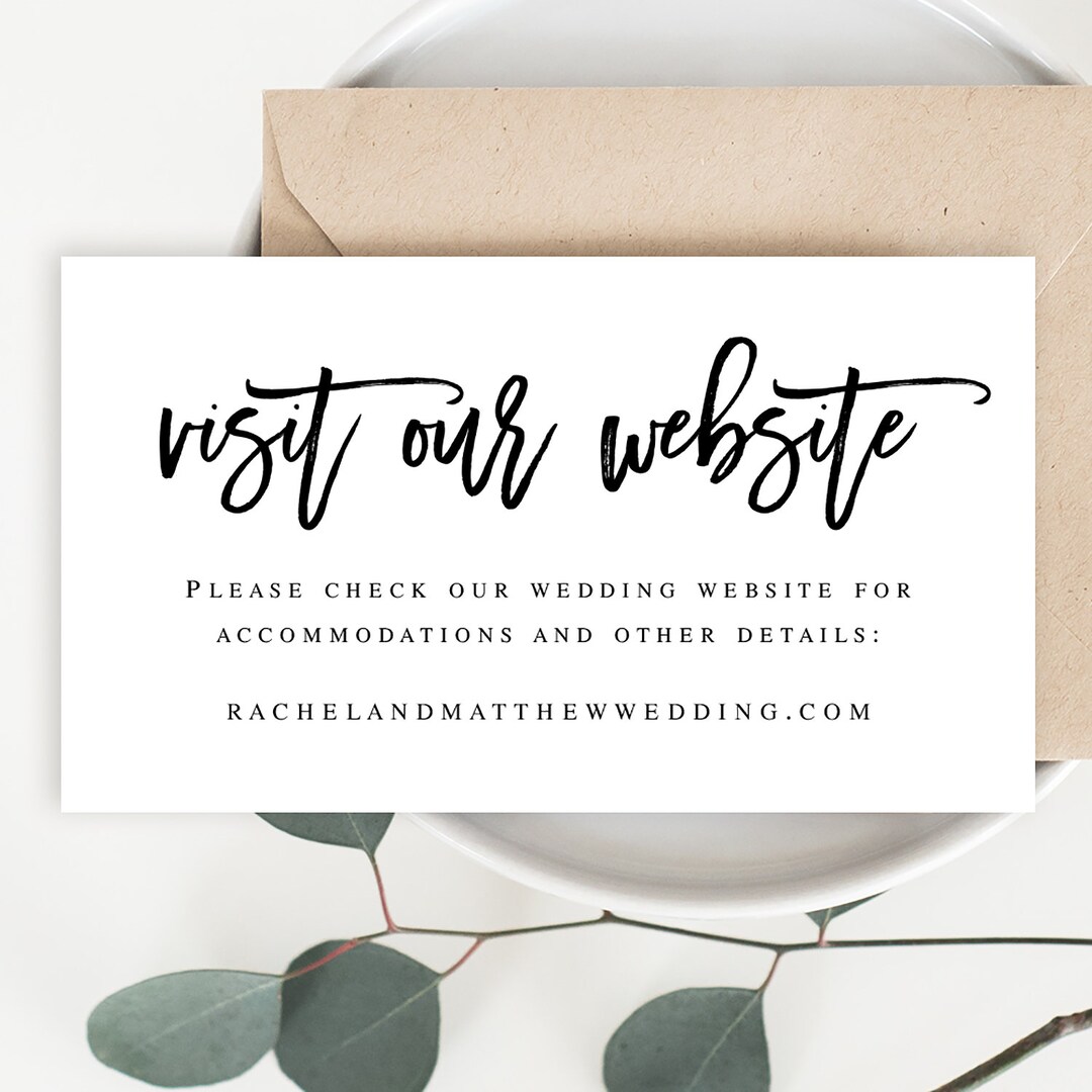 Visit Our Website Card Template Wedding Website Insert Cards Wedding ...