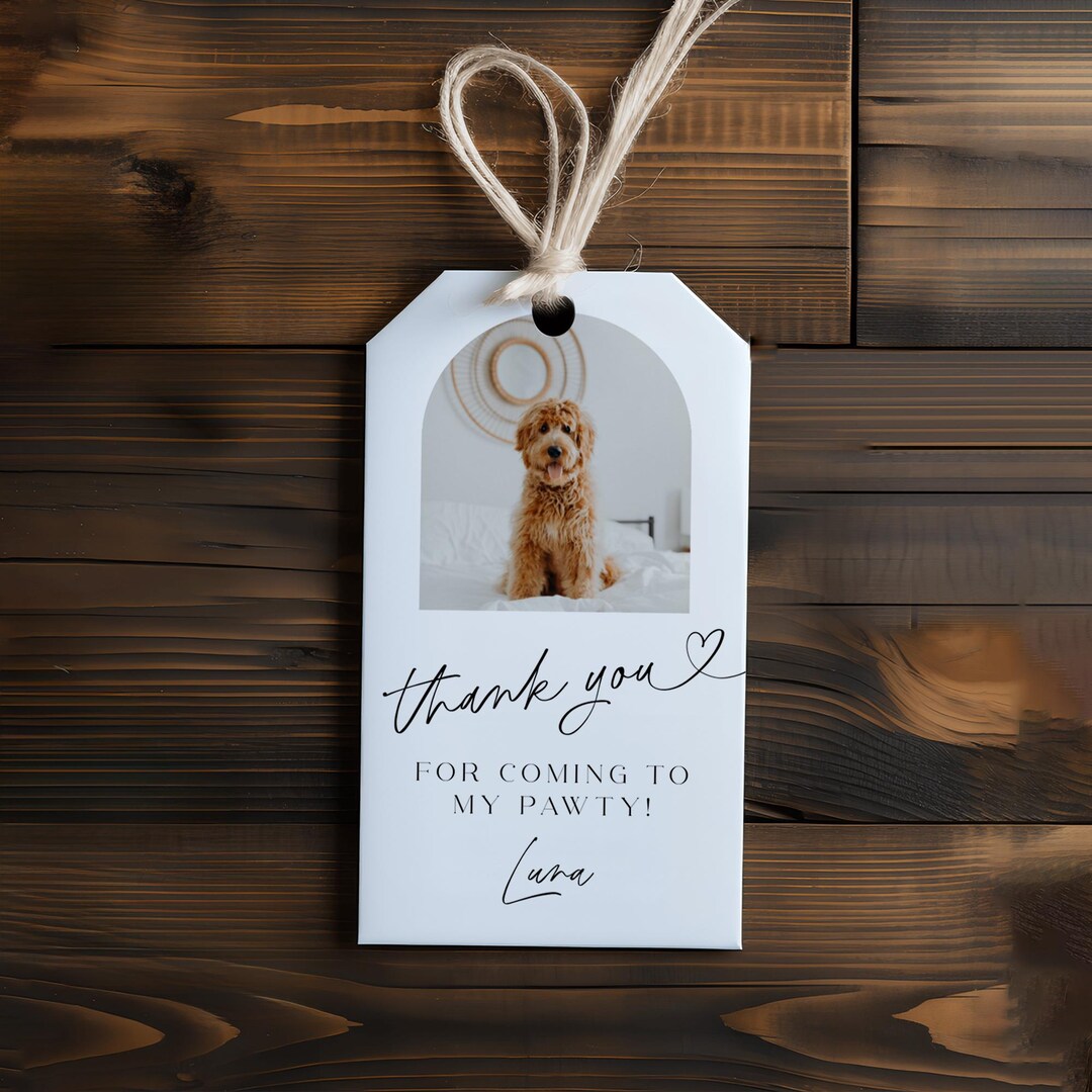 Digital Download Custom Tags Template, Photo Wedding Guest Gift Tag ...
