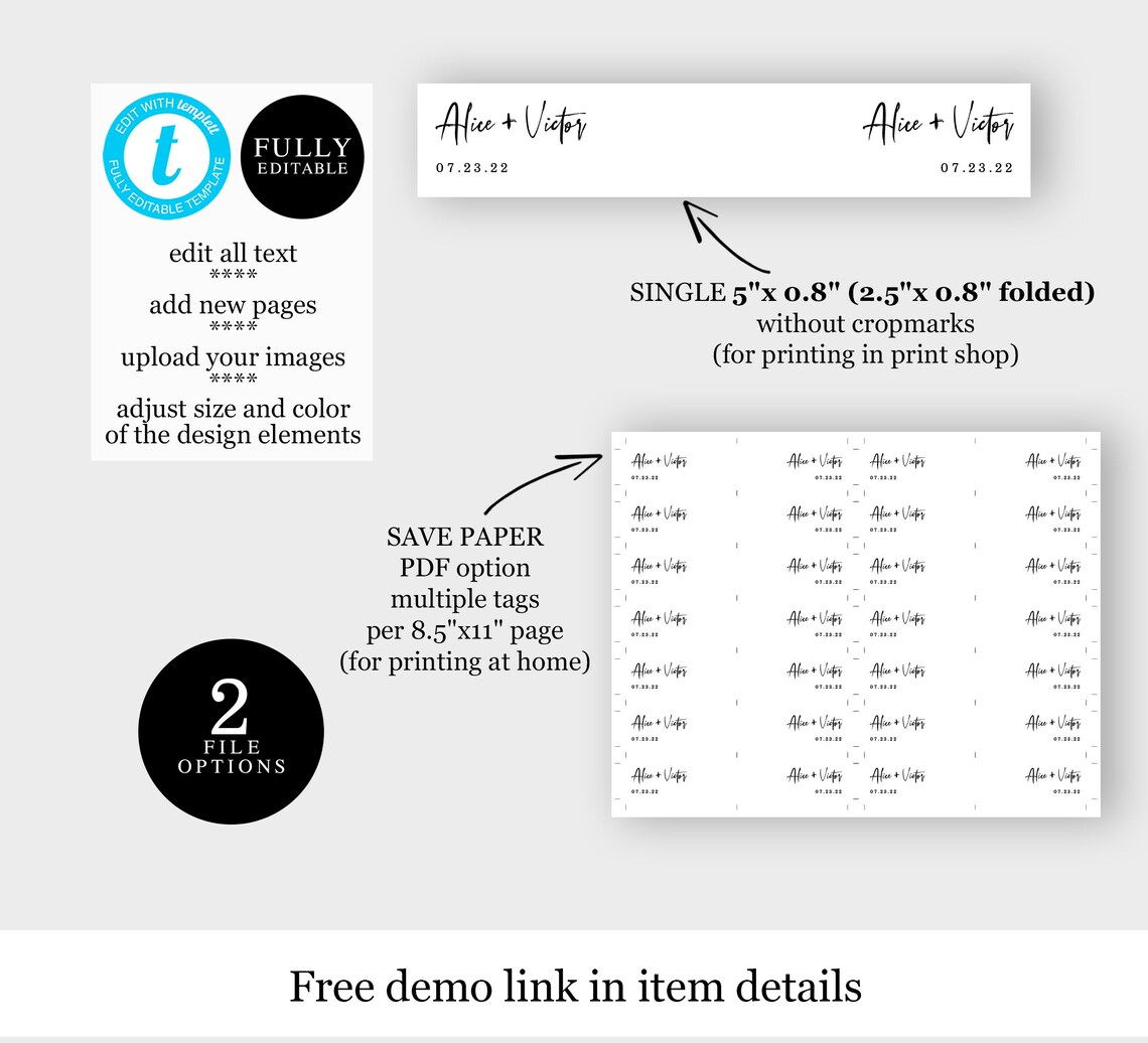 Printable Straw Tag Template Drink Flag Cocktail Party | Etsy