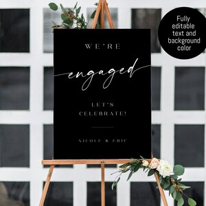 Engagement Sign, Printable We Are Engaged Sign, Engagement Party ...