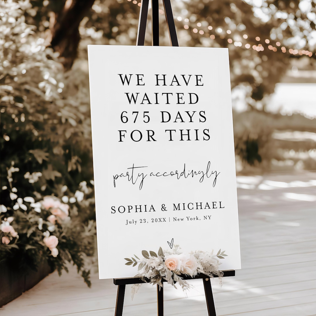 Printed & Shipped Party Accordingly Sign, Postponed Wedding Welcome ...