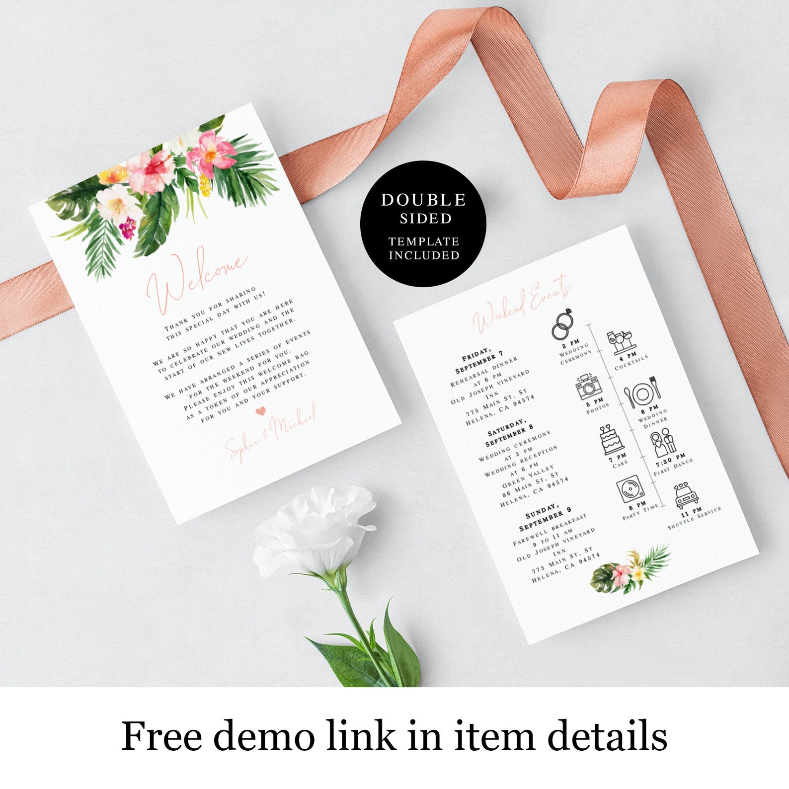 Hotel Welcome Letter Template Itinerary Try Before You Buy | Etsy