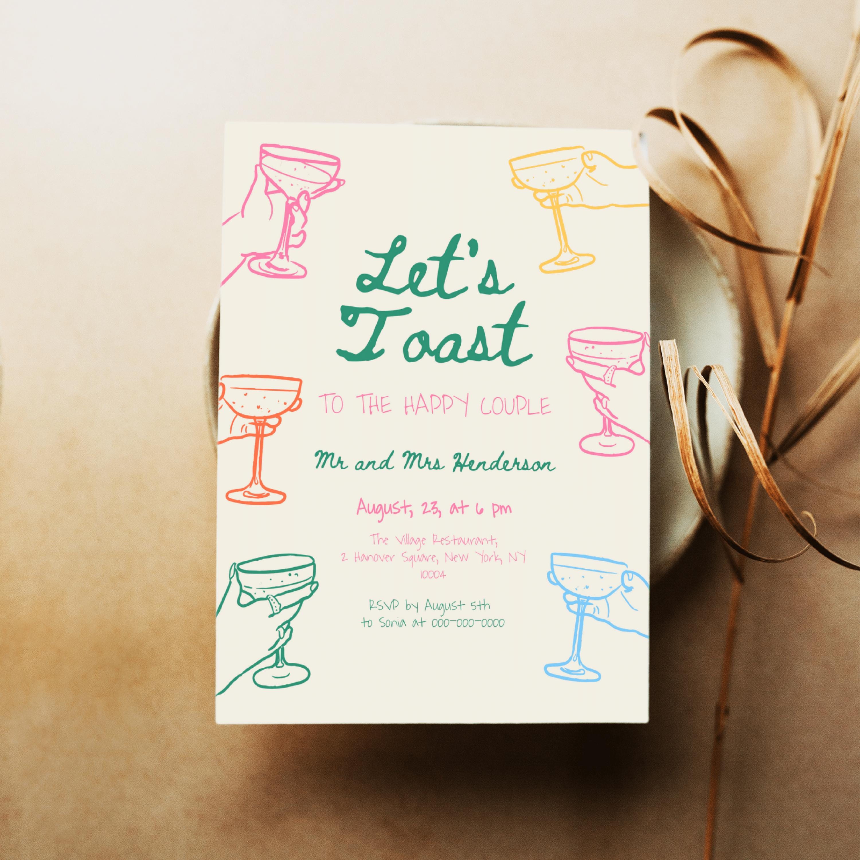 Hand Drawn Engagement Party Invitation, Hand Drawn Wedding Invite ...