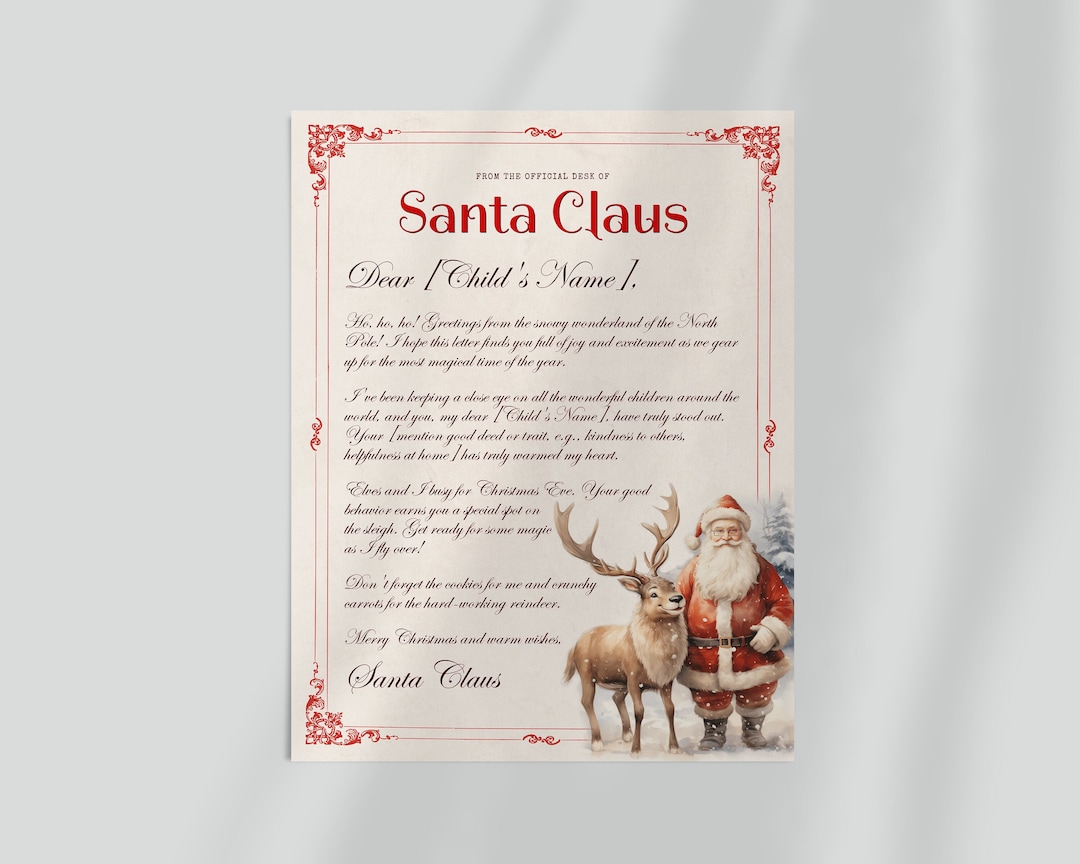 Official Letter From Santa, Christmas Santa Letter, Personalized Letter ...