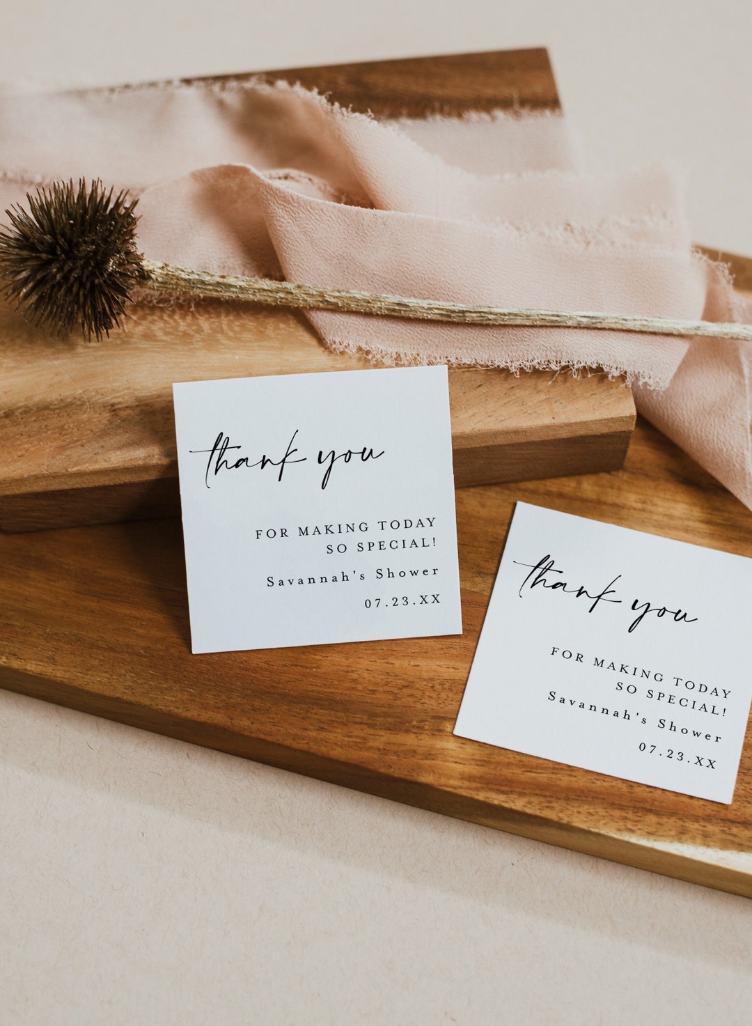 Square Thank You Tag, Editable Thank You Tags Template, Personalized ...