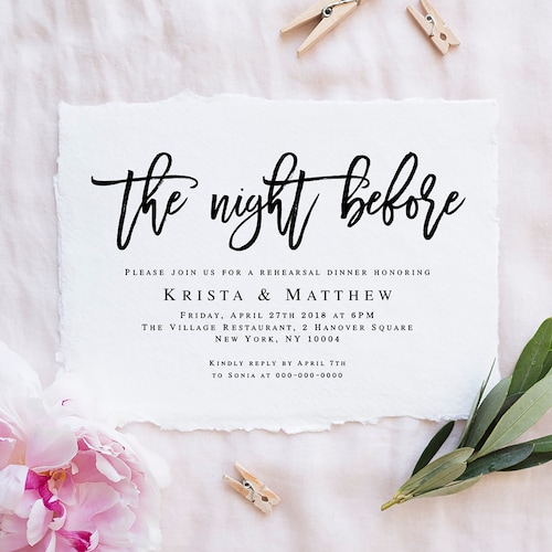 The Night Before Invitation Rehearsal Dinner Invitation | Etsy