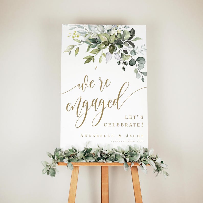 Printed & Shipped Engagement Sign, Welcome Board, Printed Party Poster ...