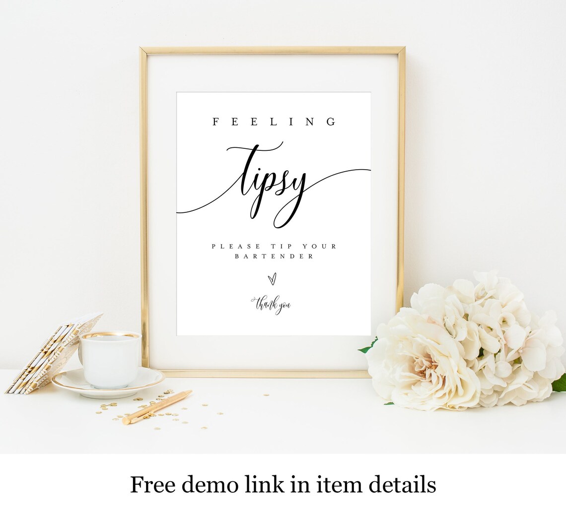 Virtual Tip Jar Sign Template Feeling Tipsy Printable - Etsy