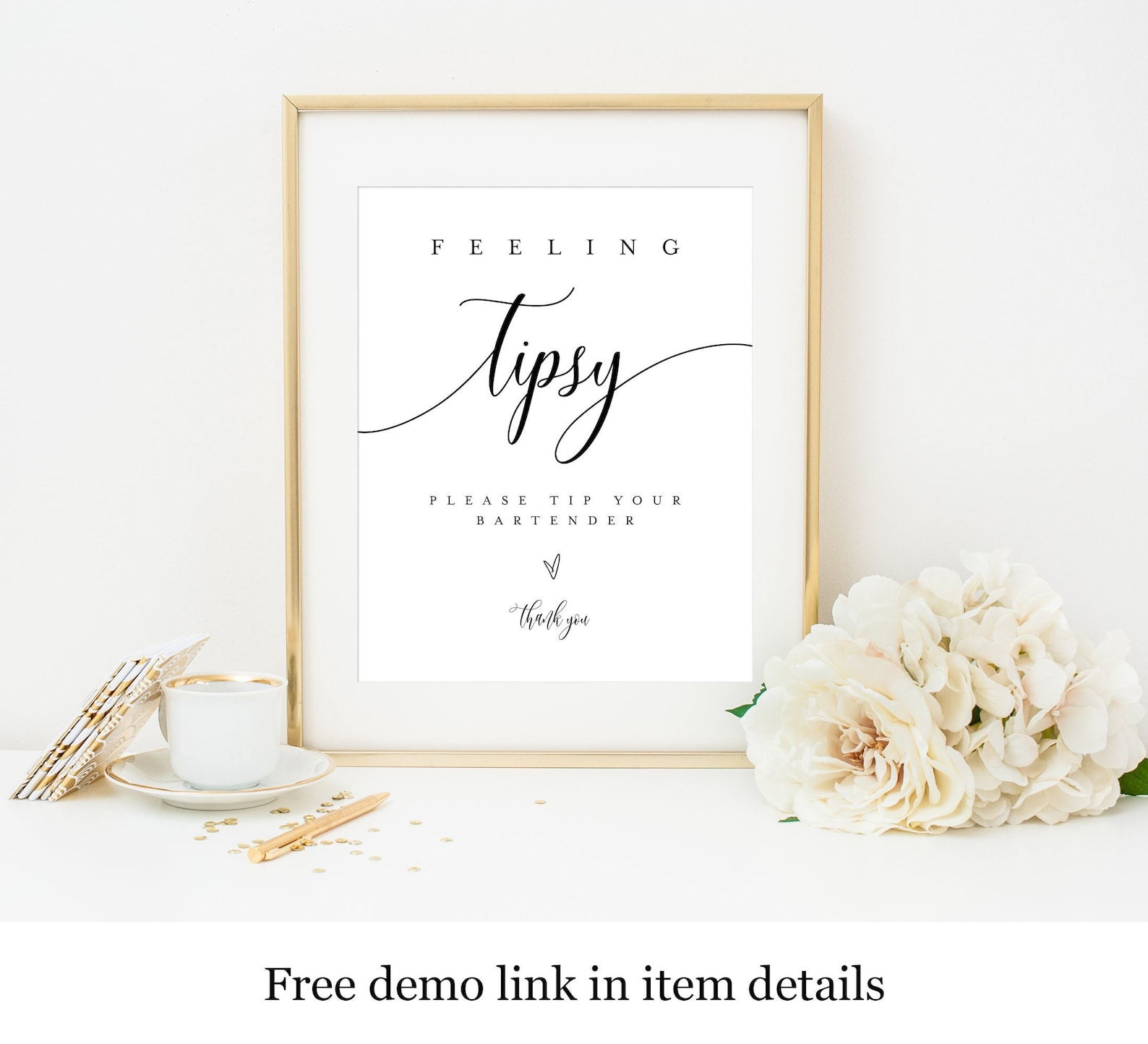 Virtual Tip Jar Sign Template, Feeling Tipsy, Printable, Bartender ...
