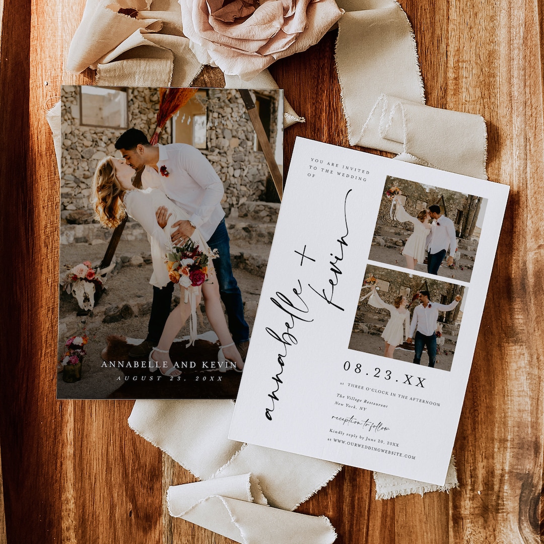 Photo Collage Wedding Invitation, Photo Wedding Invitation Template ...