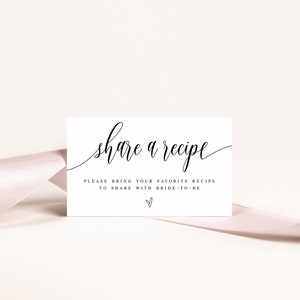 Share A Recipe Card Template, Try Before You Buy, Invitation Insert ...