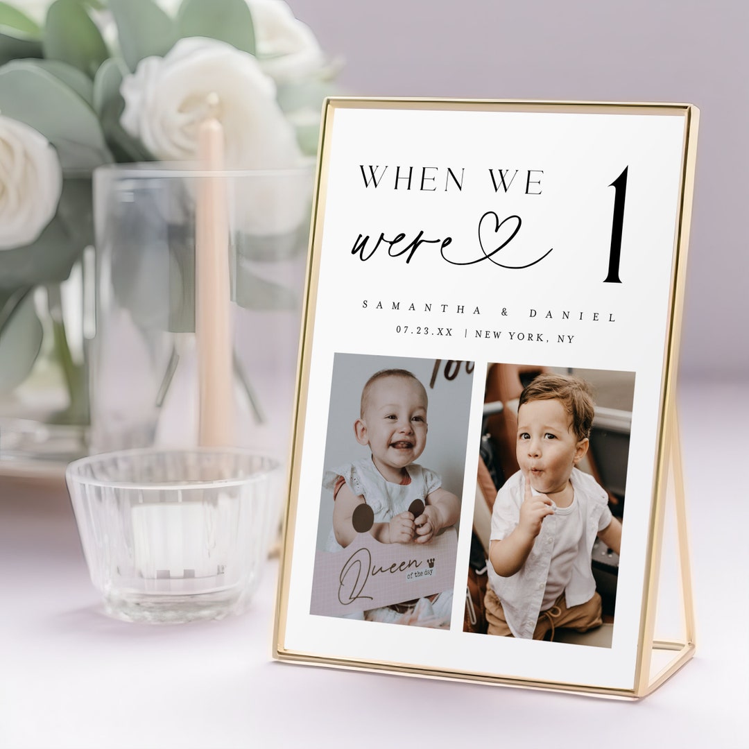 When We Were Age Wedding Table Number Signs, Photo Table Numbers ...