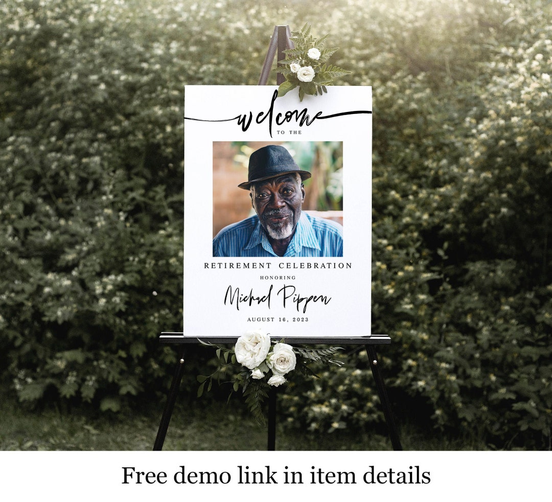 Retirement Celebration Welcome Sign, Retirement Party Board, for Men or ...