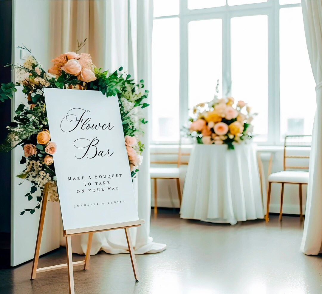 Flower Bar Sign, Printable Flower Bar Sign, Build Your Bouquet, Wedding ...