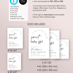 Modern Baby Shower Welcome Sign Template, Minimalist Baby Shower ...
