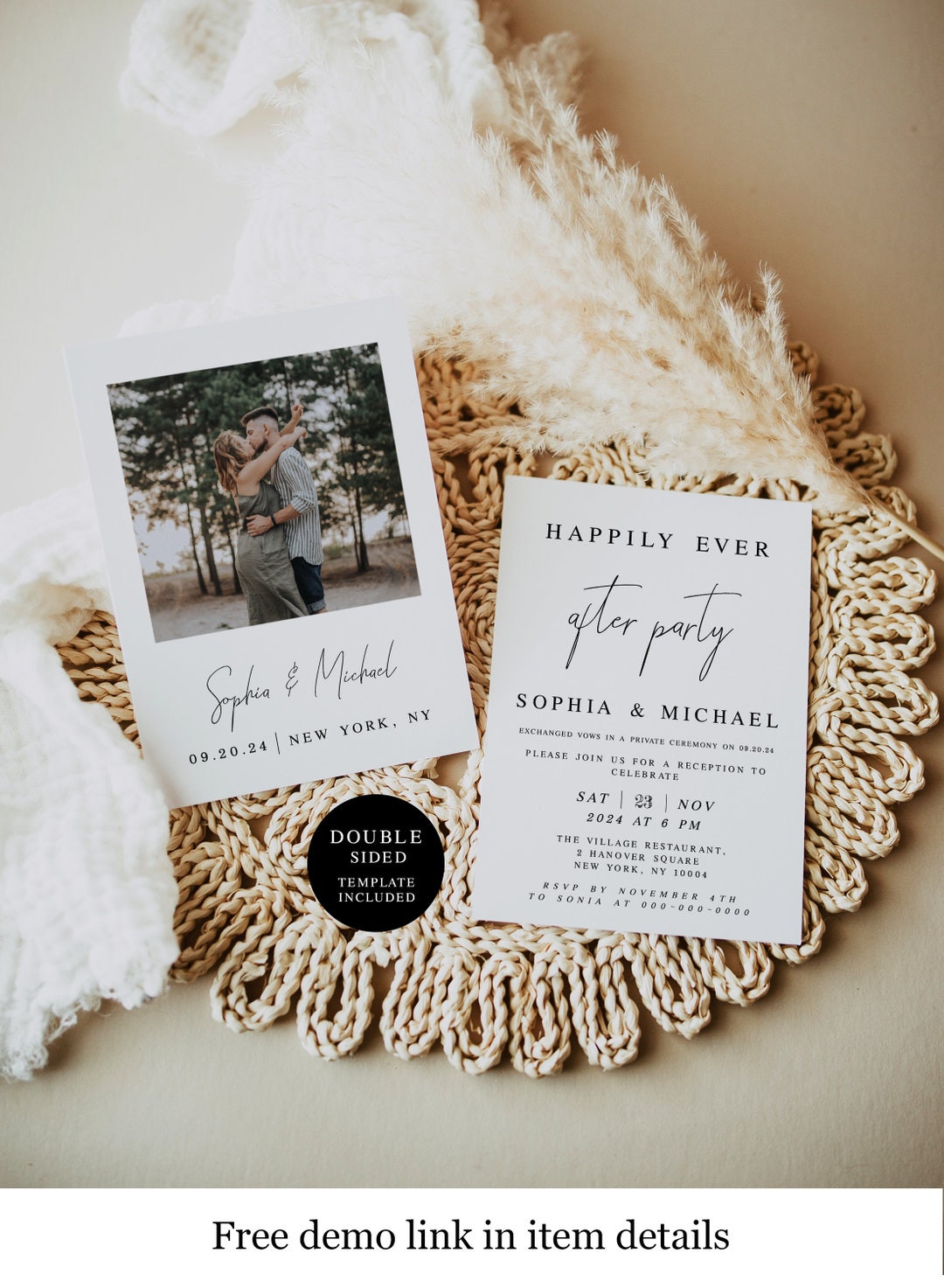 Photo Wedding Reception Party Invitation Template Templett - Etsy