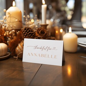 Thanksgiving Name Cards Template, Fall Bridal Shower Place Cards ...