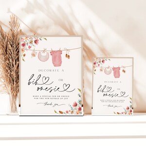 Bib Decorating Baby Shower Sign, Baby Clothes Decorate a Bib Sign ...