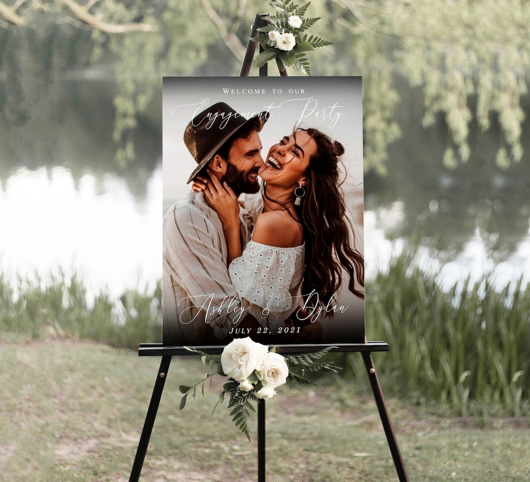 Printable Welcome Sign Template Engagement Party Fully - Etsy