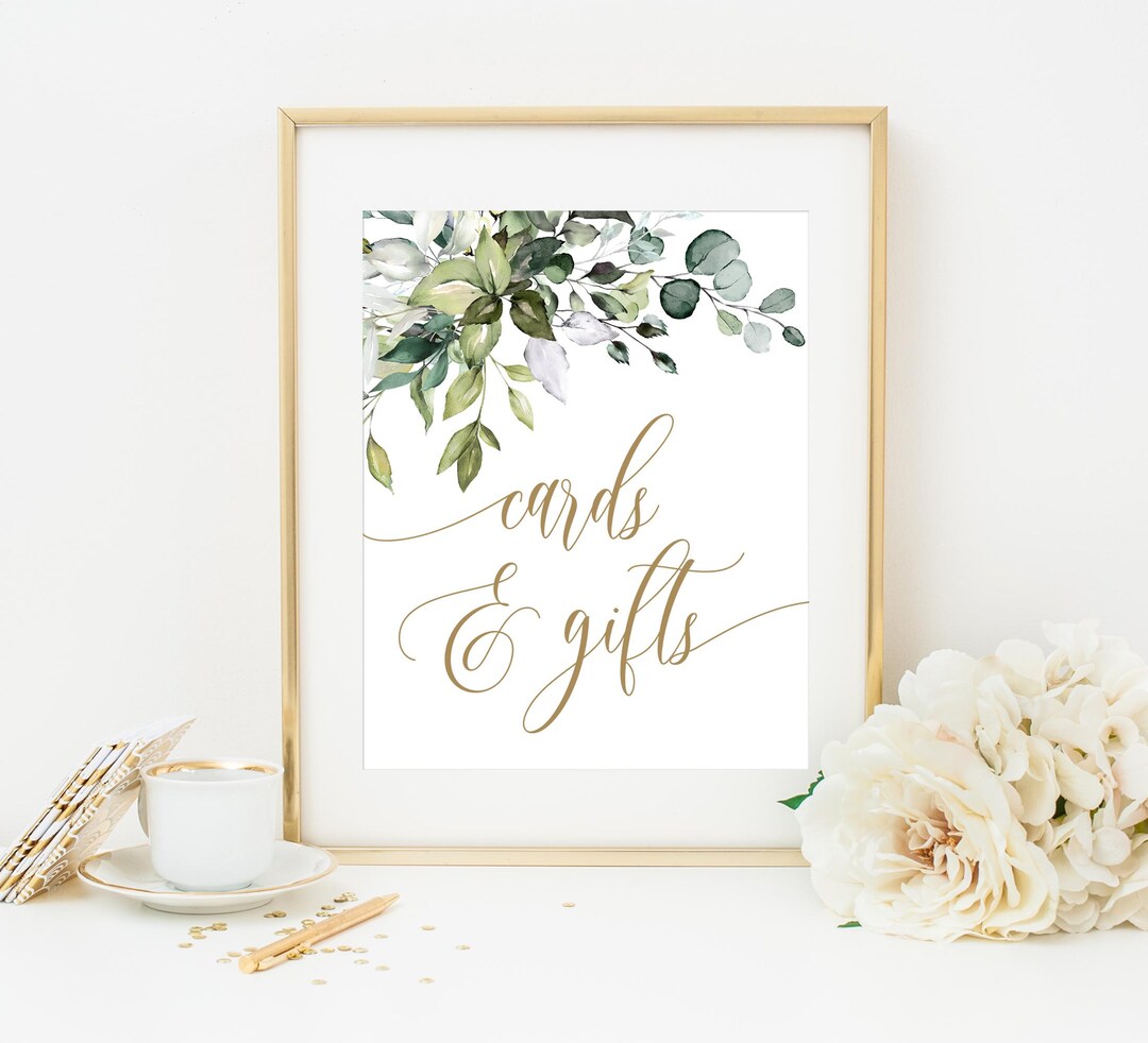 Printed & Shipped Minimalist Cards and Gifts Sign, Modern Wedding Gift ...