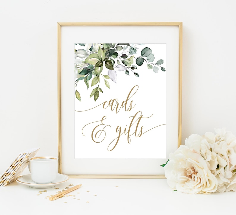 Printed & Shipped Minimalist Cards and Gifts Sign, Modern Wedding Gift ...