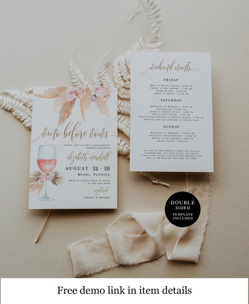 Printable Bachelorette Party Invite Template Bachelorette - Etsy