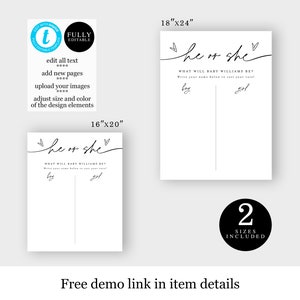 He or She Sign Gender Guess Board Printable Boy or Girl - Etsy