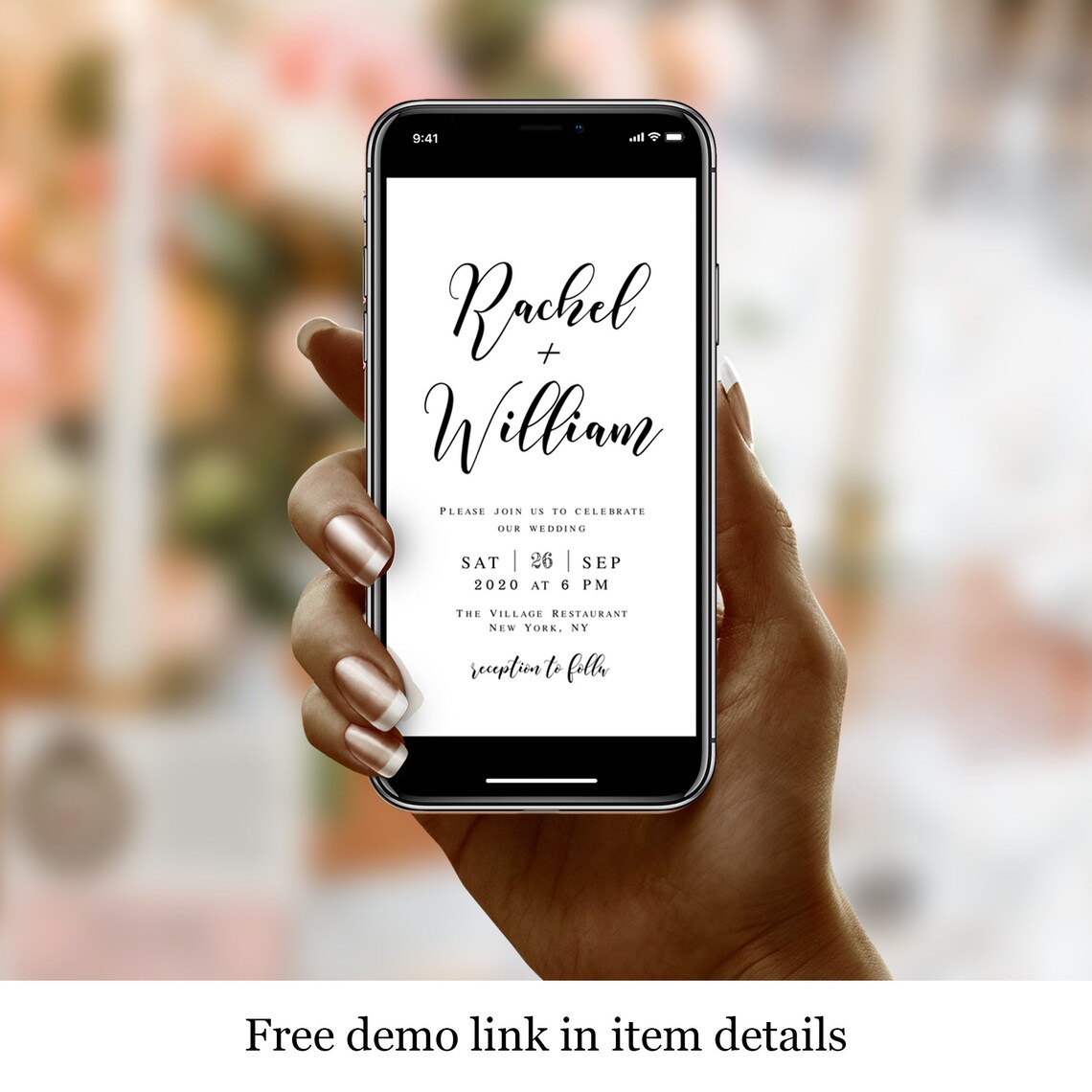 Electronic Invitation Template Wedding Evite Text Message - Etsy