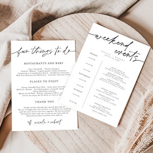 Wedding Events Card, Itinerary Template, Fully Editable Wedding ...
