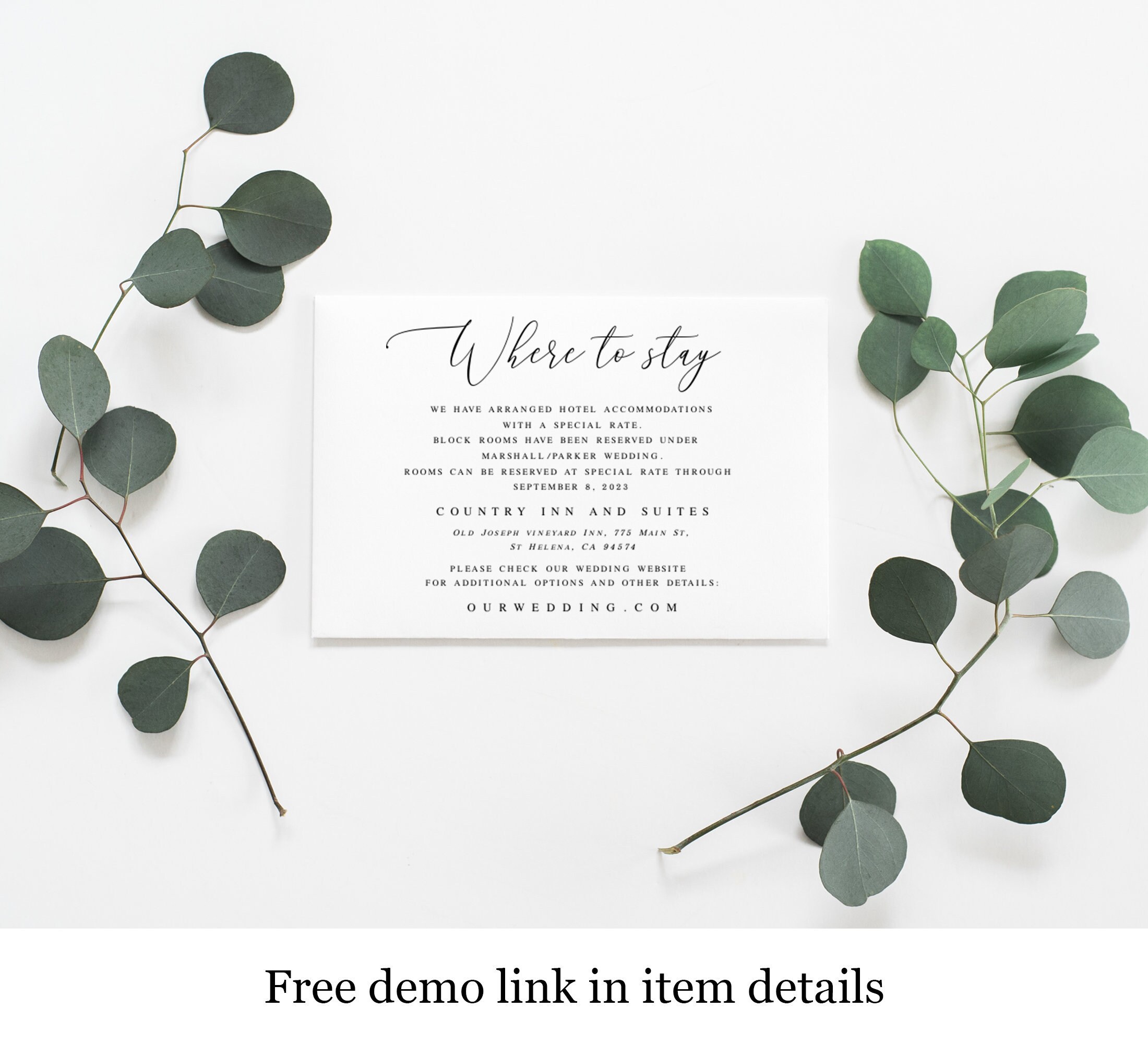 Accommodation Card Template