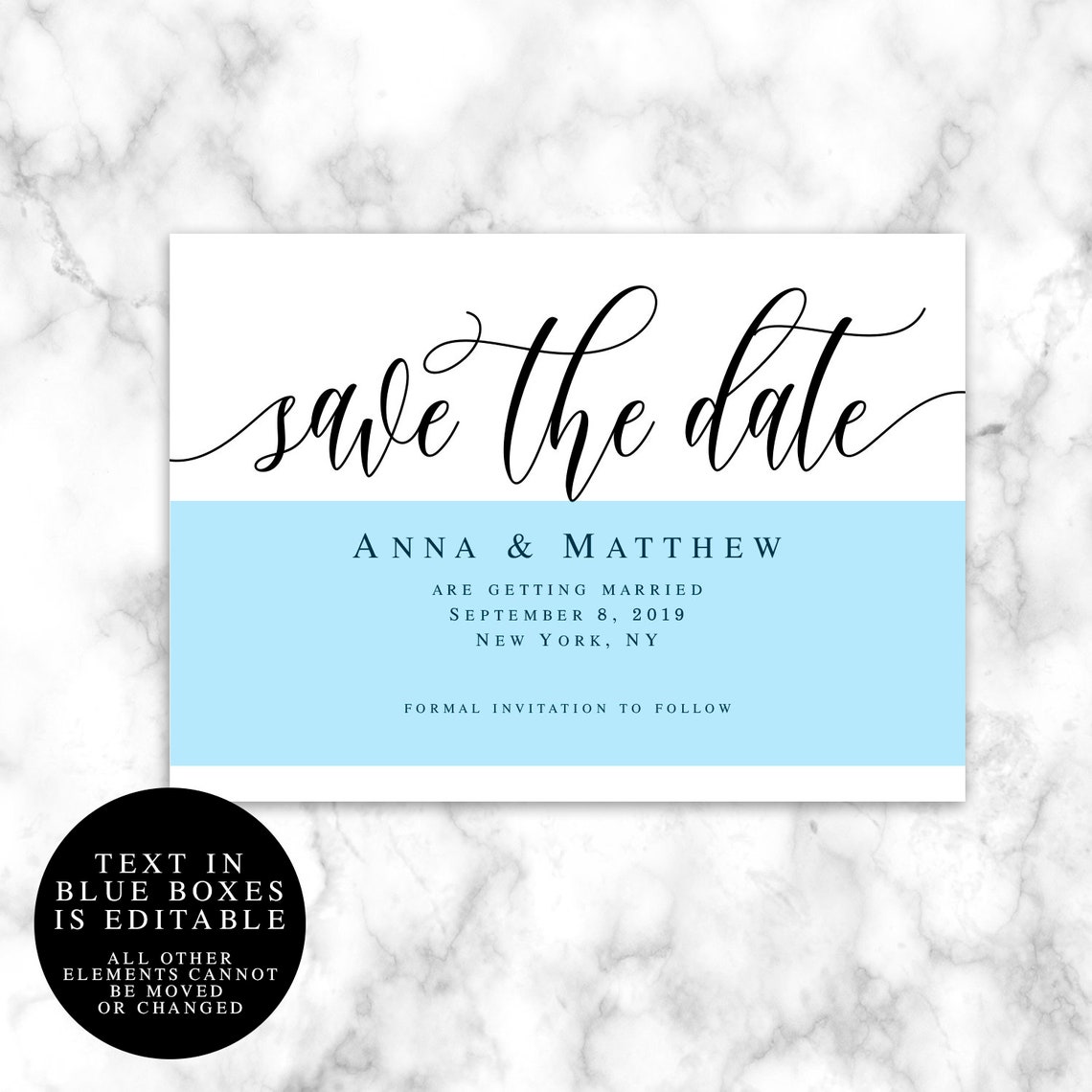 Editable Save Date Template PDF Digital Save the Date for | Etsy