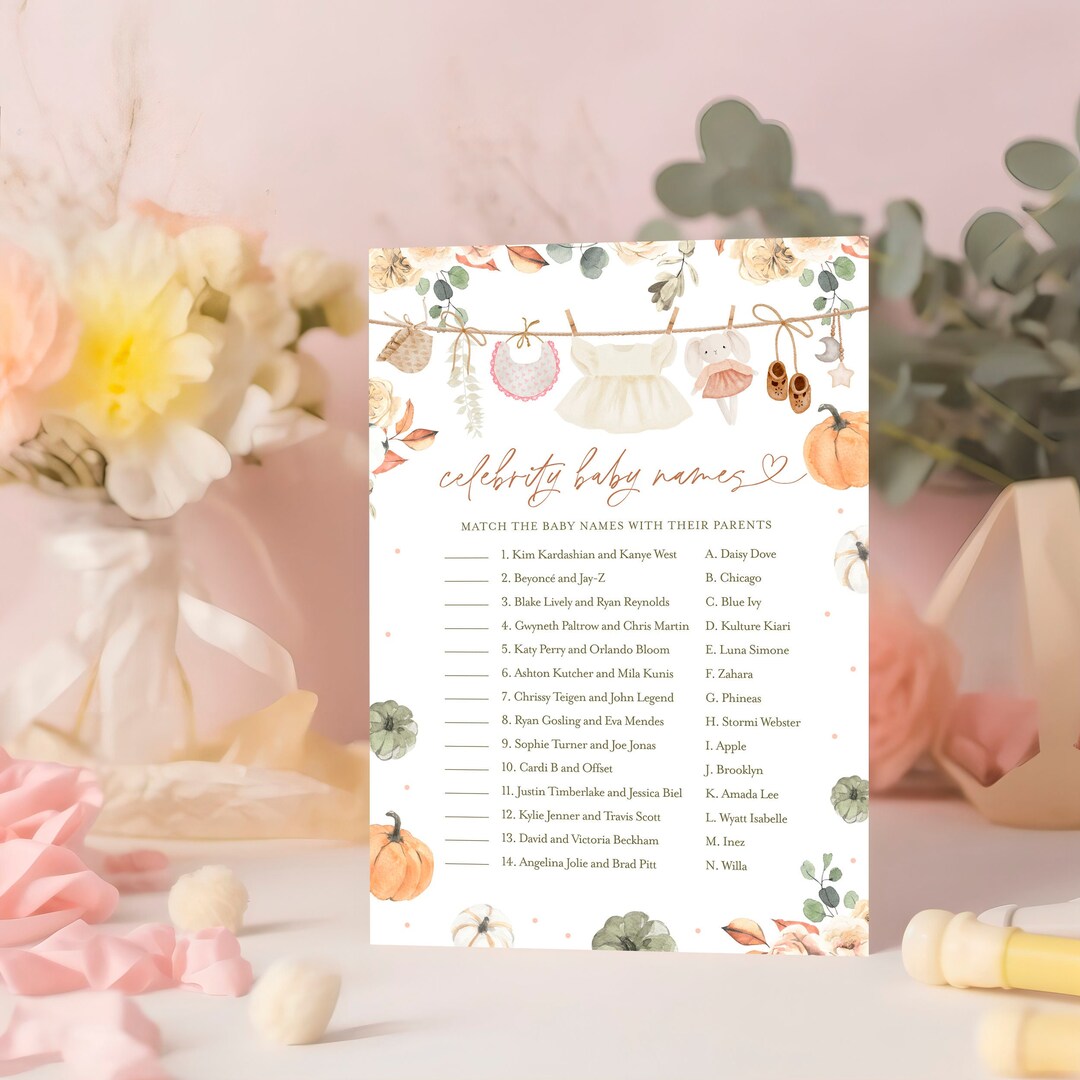 Guess the Celebrity Baby Shower Game, Editable Celebrity Baby Name Game ...