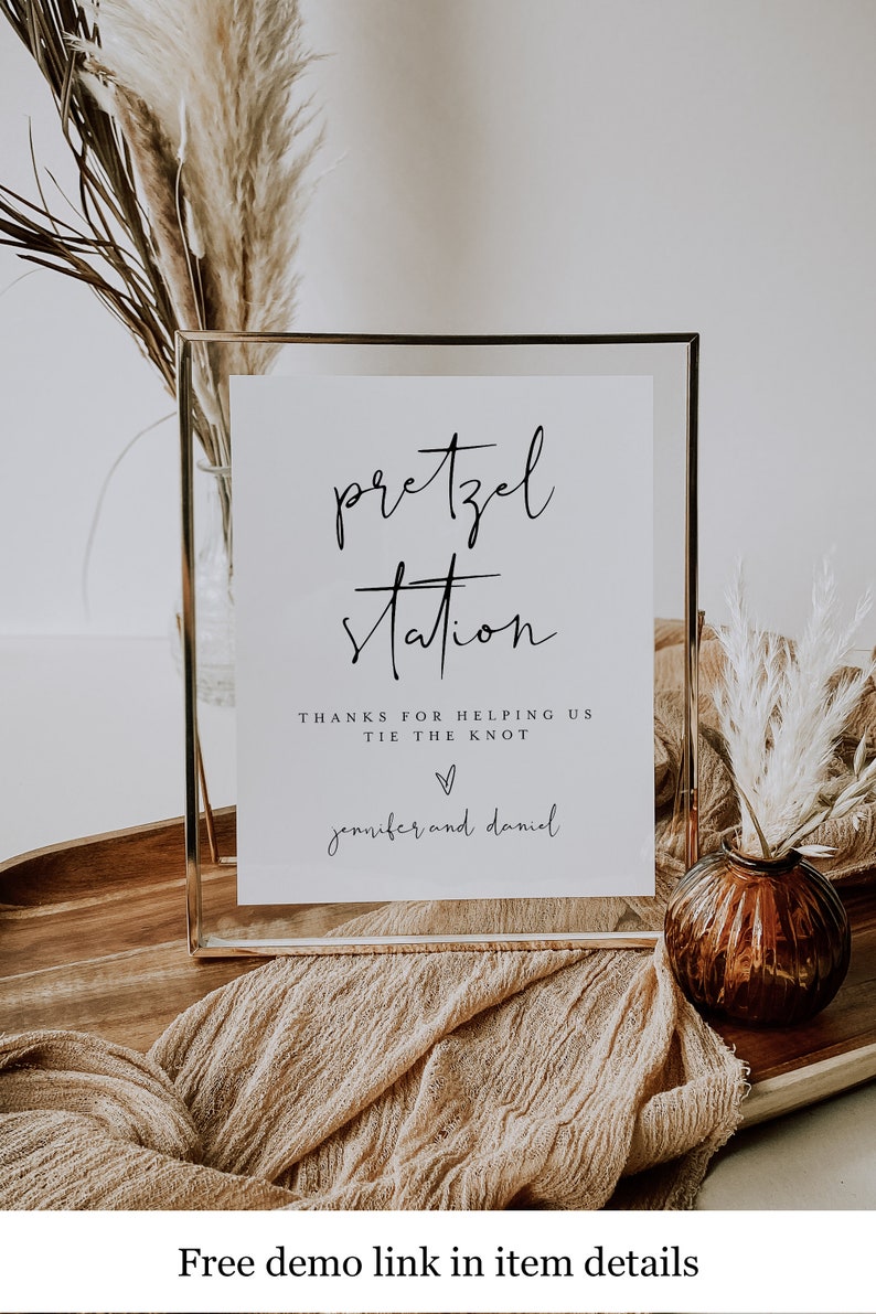 Pretzel Stand Sign Template Snack Bar Printable Instant - Etsy