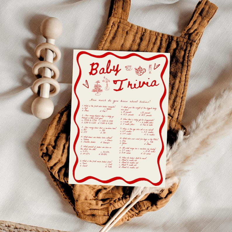 Editable Baby Shower Trivia Game (5x7) (digital Download) #с97 - Etsy