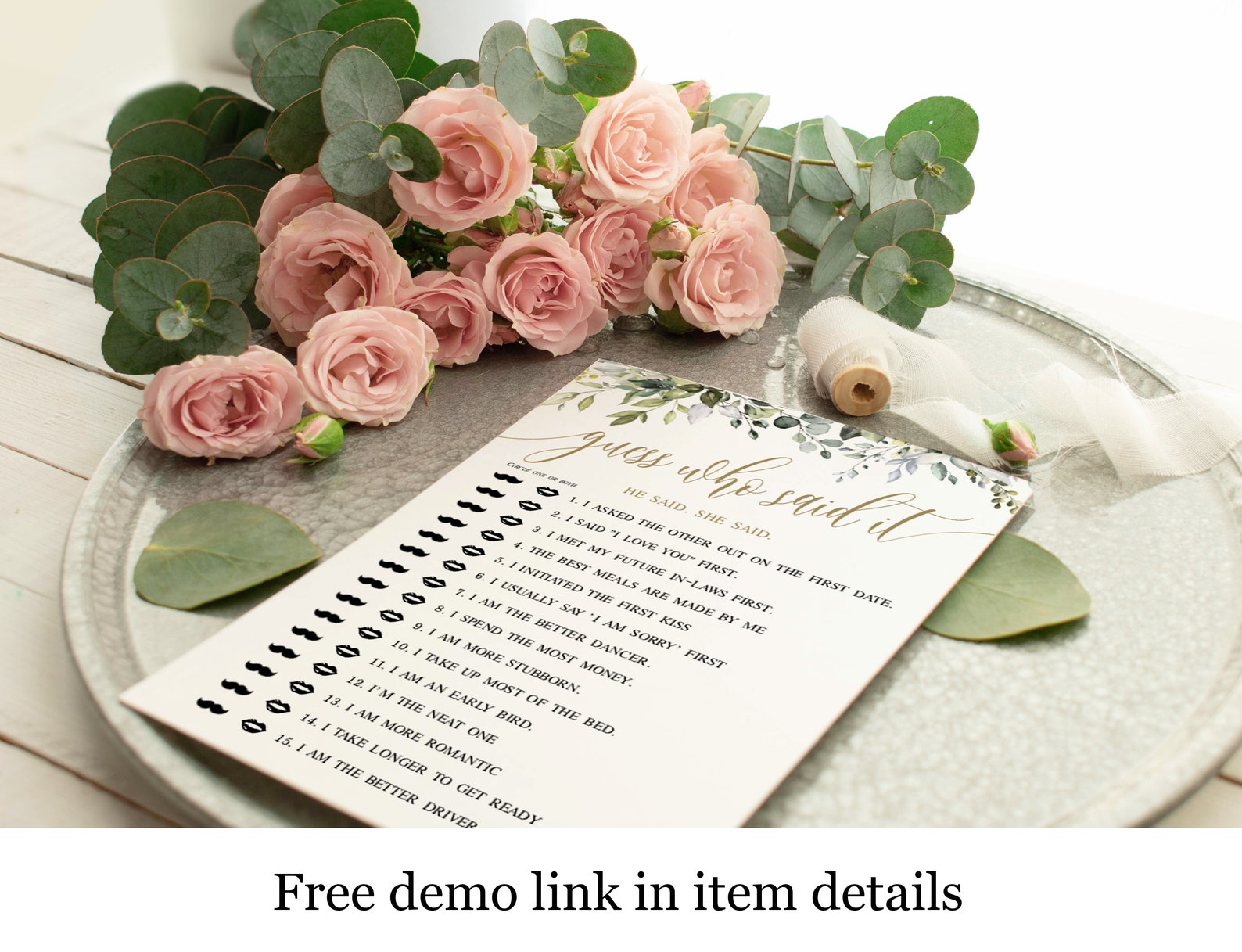 Bridal Shower Games Card Template, Bundle, Instant Download, Wedding ...