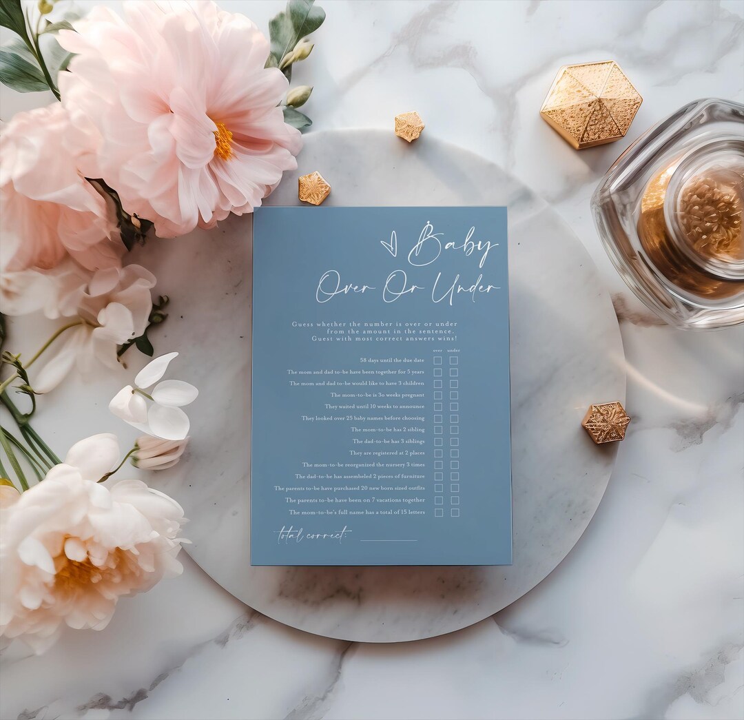 Dusty Blue Baby Shower Game, Boy Baby Shower Games #f41 - Etsy
